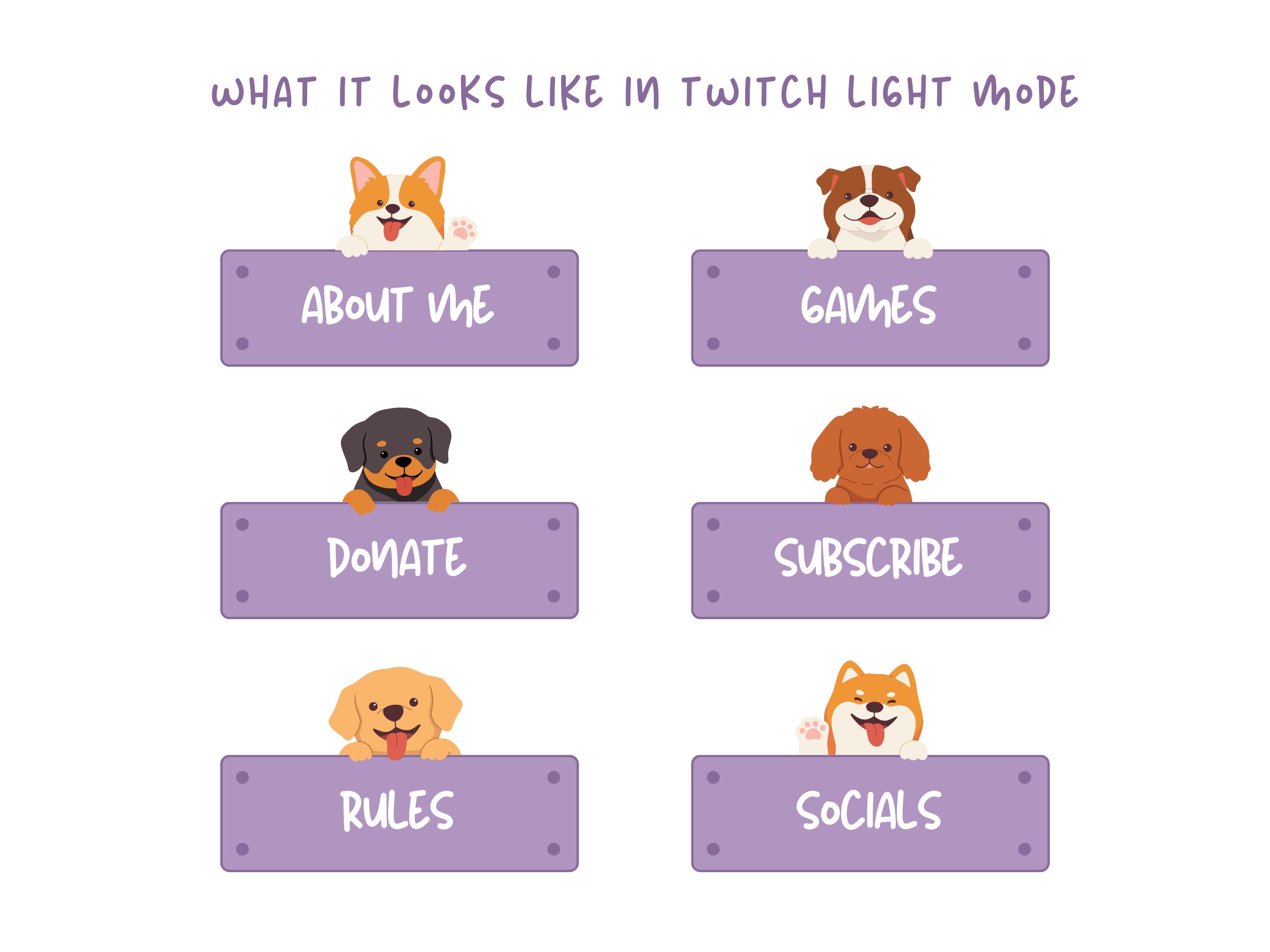 Purple Twitch Panels Dog Twitch Panels Cute Twitch Panels Ghibli Stream ...