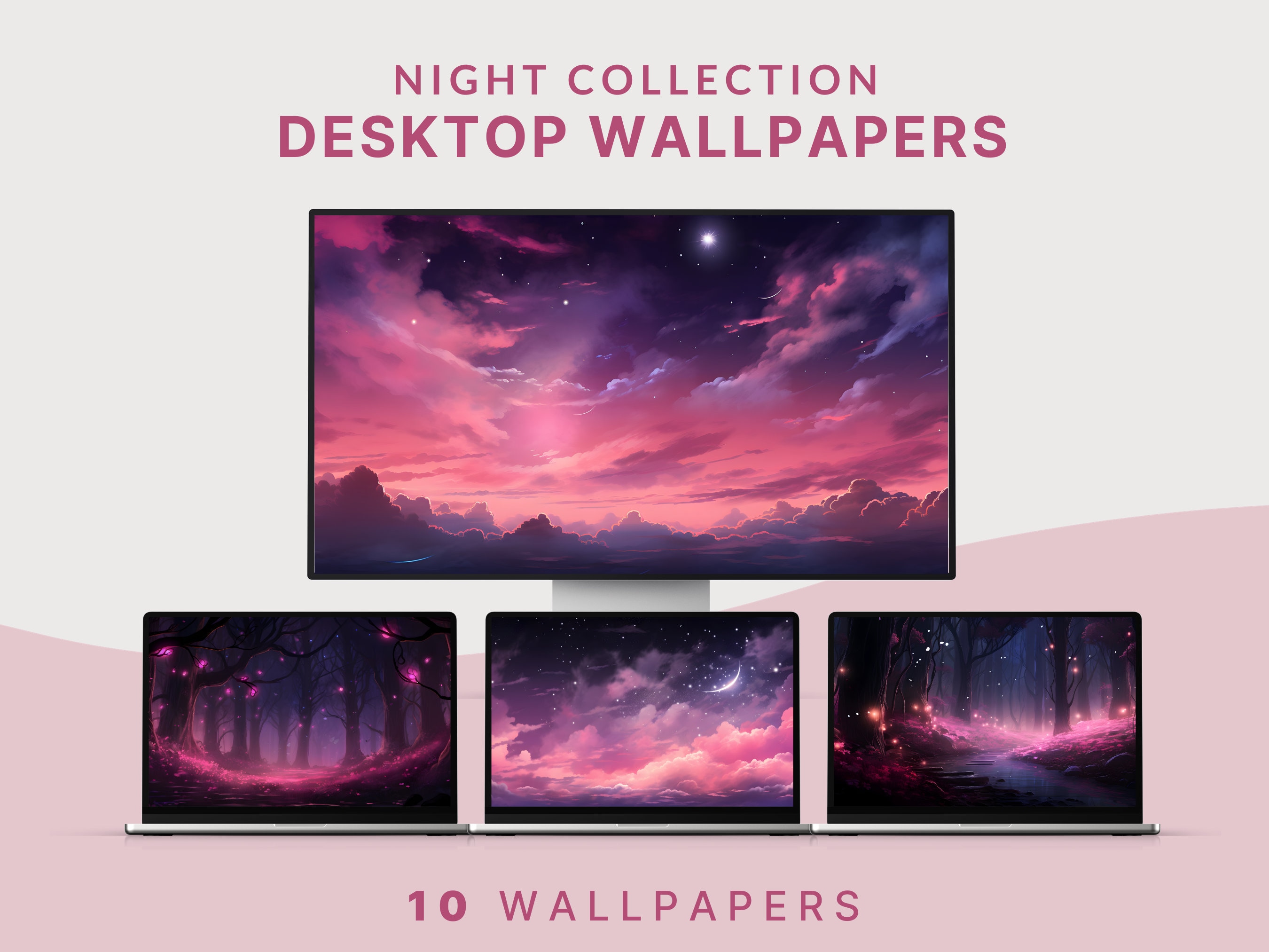 Pink Desktop Wallpaper Aesthetic Pink Sky Desktop Wallpaper - Etsy
