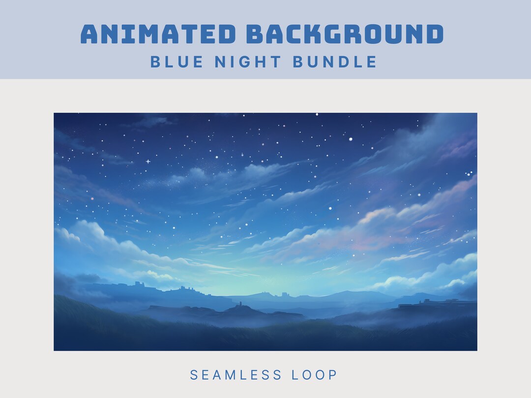 Animated Vtuber Background Blue Twitch Overlay Vtuber Twitch Sky ...