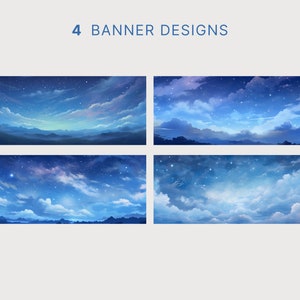 Blue Twitch Stream Banner Studio Ghibli Twitch Banner Blue Night Stream ...