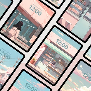 Pink Wallpaper Ghibli Inspired iPad Wallpaper Aesthetic Anime Wallpaper ...