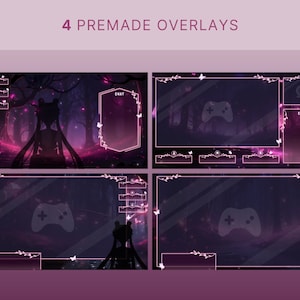 Pink Stream Package Animated Vtuber Background Pink Goth Twitch Overlay ...