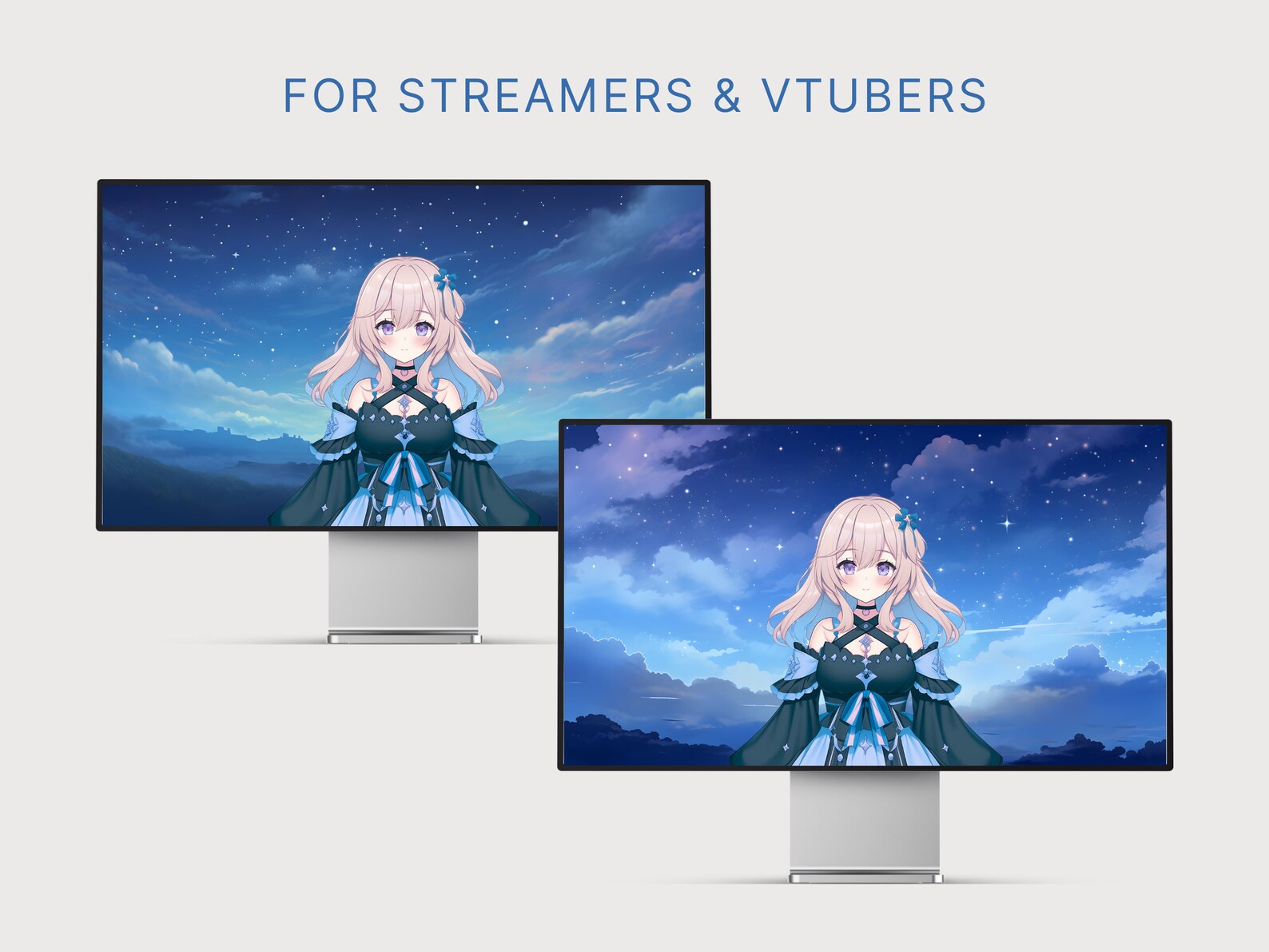 Blue Twitch Overlay Blue Vtuber Animated Background Twitch Blue Sky ...