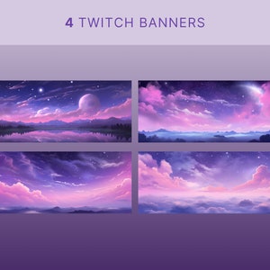 Purple Stream Pack Animated Vtuber Background Purple Twitch Overlay Witch Twitch Stream Purple ...