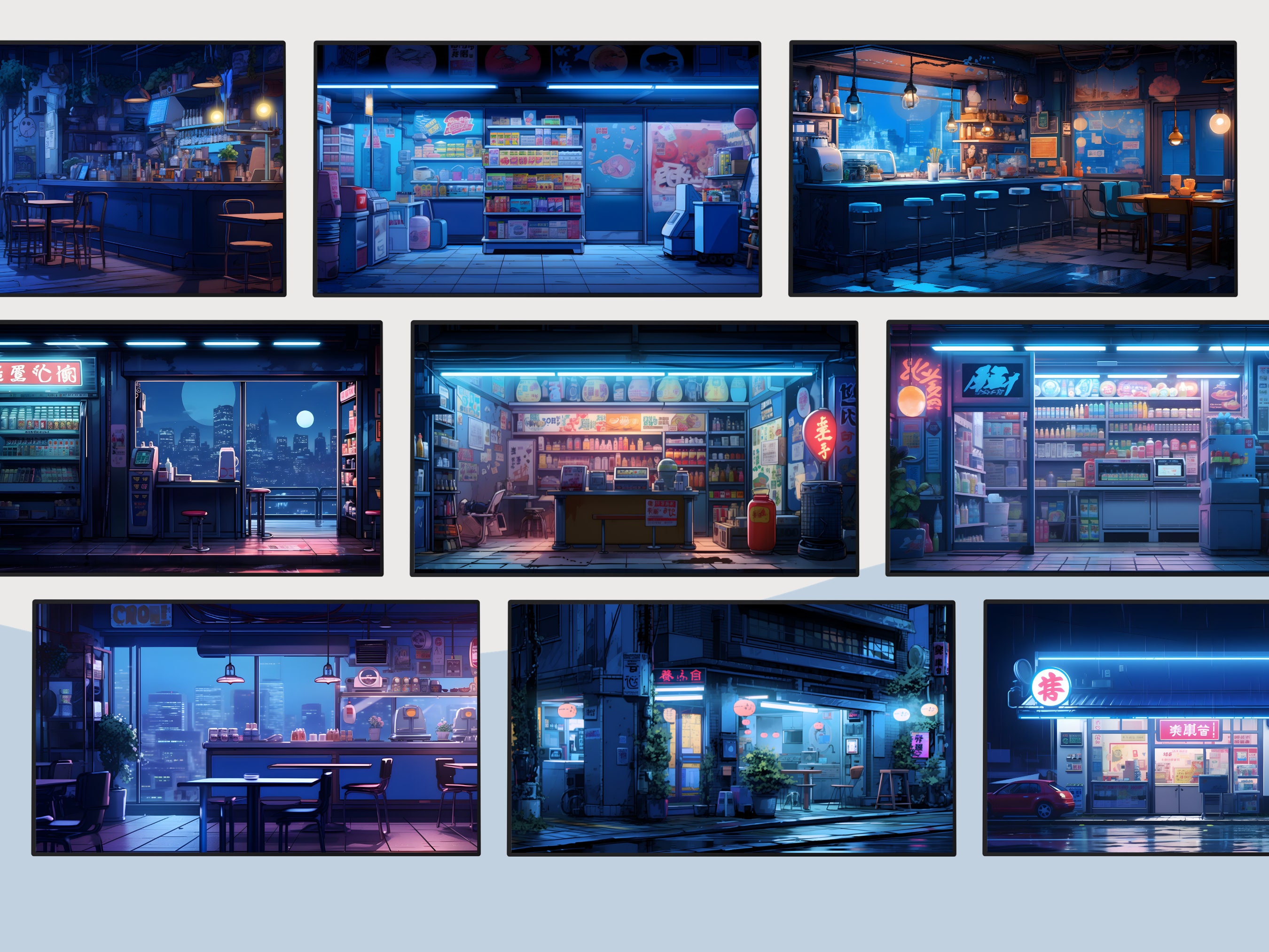 Blue Wallpaper Lofi Desktop Wallpaper Aesthetic Blue Lofi Wallpaper ...