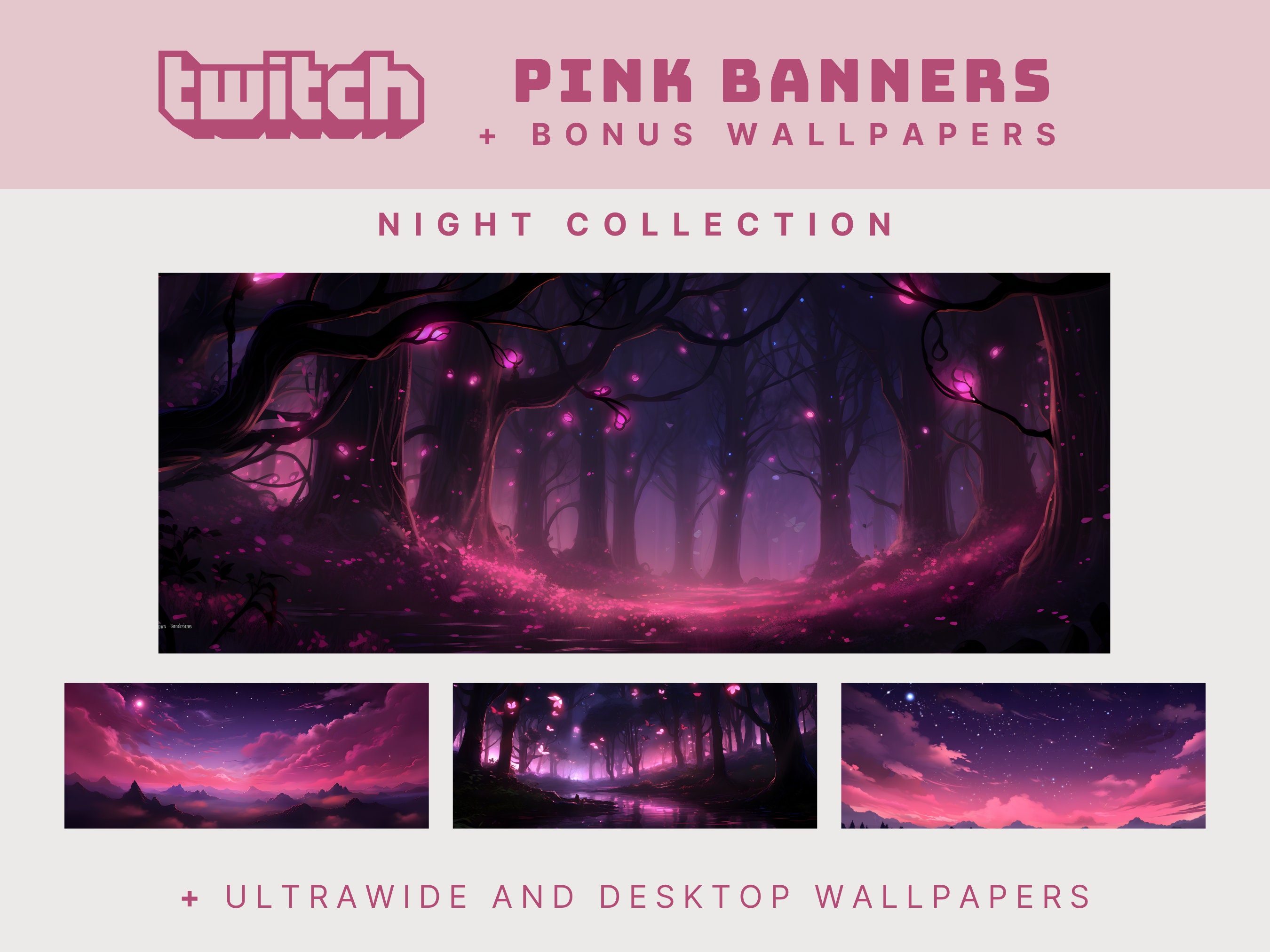 Pink Halloween Twitch Stream Banner Pink Halloween Twitch Banner Pink ...