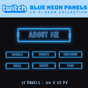 Blue Twitch Panels Neon Twitch Panel Neon Blue Twitch Panel Blue Lofi ...