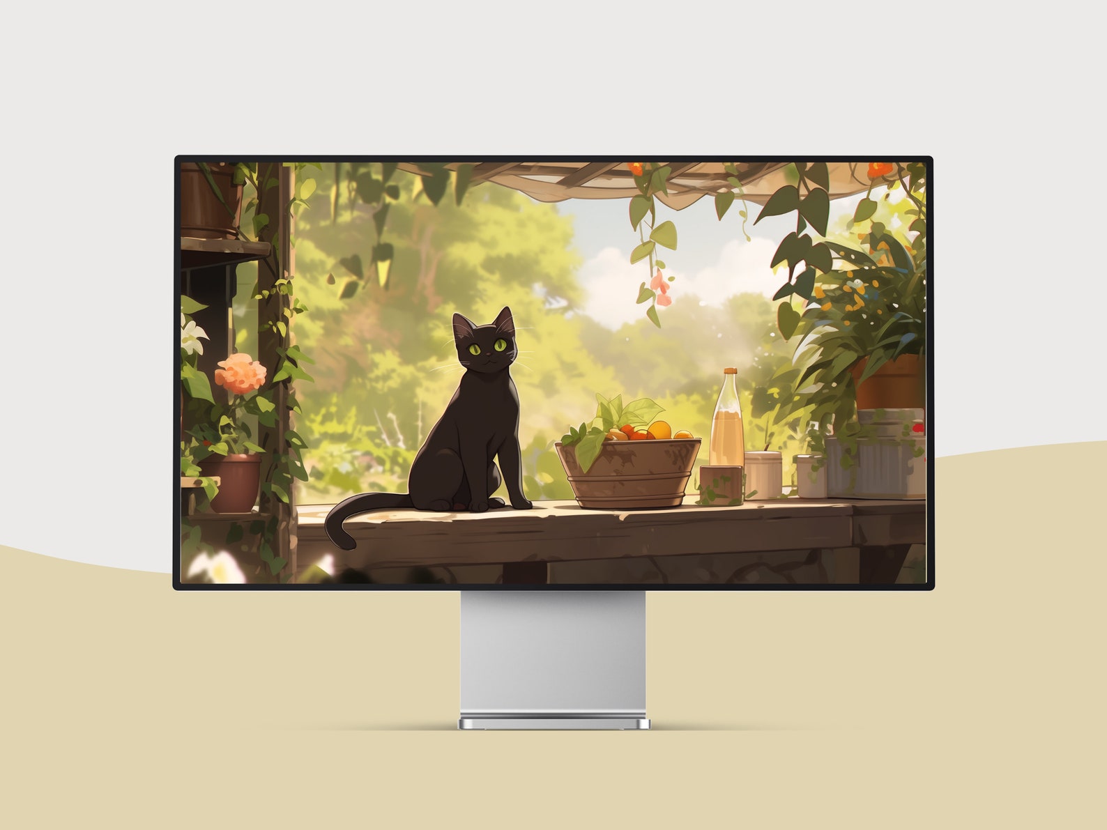 Cats Desktop Wallpaper Cottagecore Desktop Wallpaper Cozy Plants ...