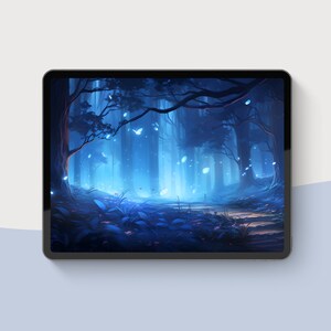 Night Wallpaper Blue Sky Wallpaper Blue Night iPad Wallpaper Anime iPad ...