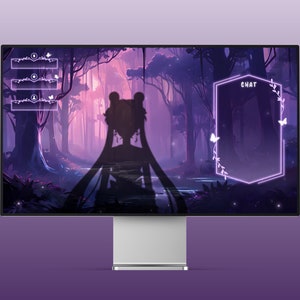 Purple Twitch Overlay Animated Vtuber Background Witch Twitch Overlay Purple Twitch Banner ...
