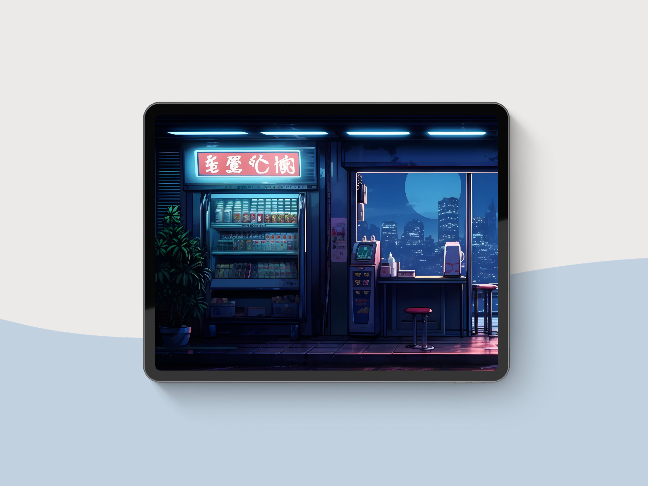 Lofi iPad Wallpaper Blue Lofi Anime iPad Wallpaper Pink - Etsy