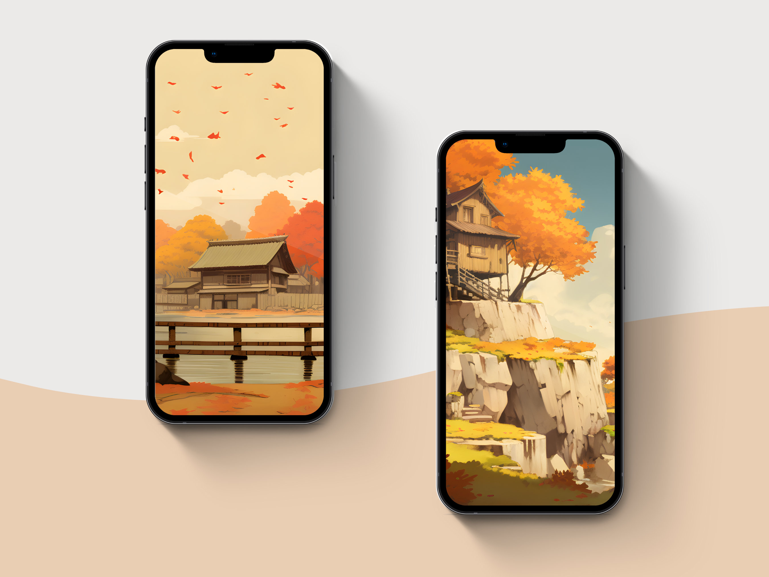 Studio Ghibli Inspired Autumn iPhone Wallpaper Fall Season - Etsy