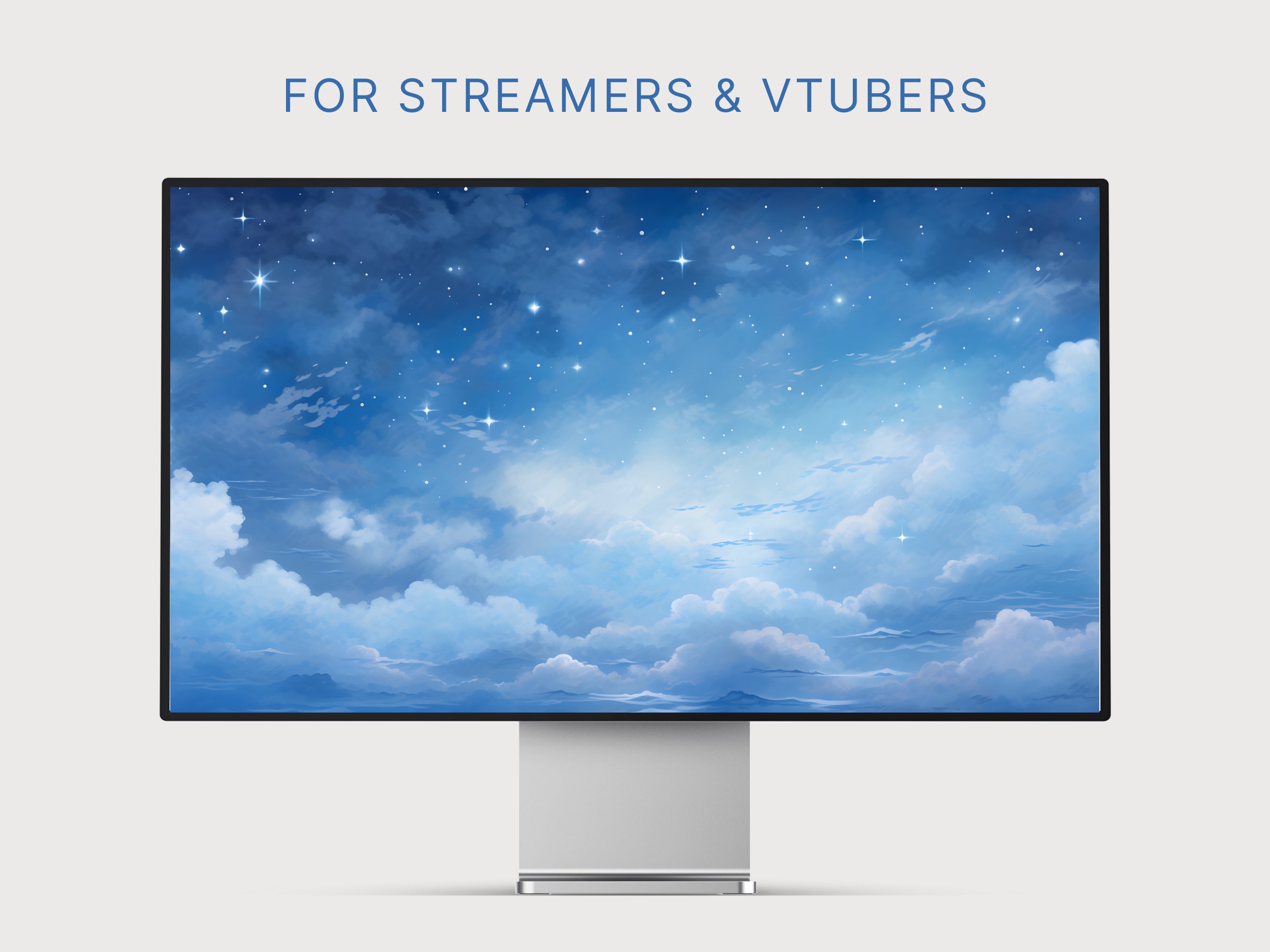 Blue Twitch Overlay Blue Vtuber Animated Background Twitch Blue Sky ...