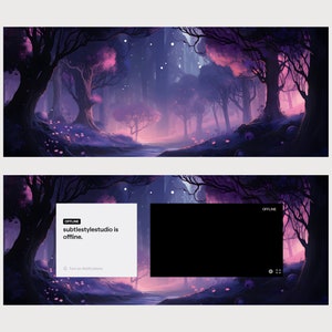 Purple Twitch Stream Banner Purple Halloween Twitch Banner Purple Sky ...