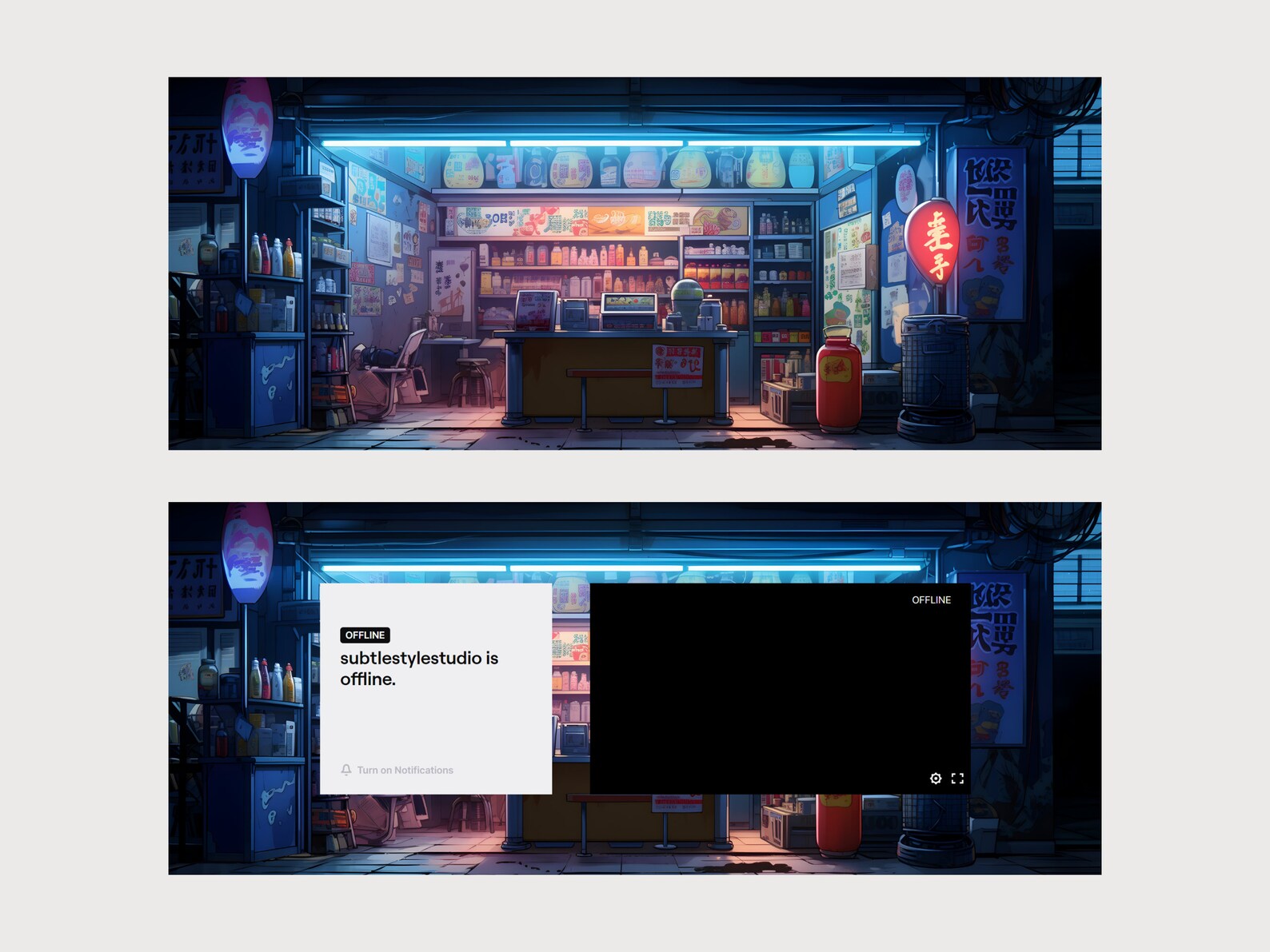 Lofi Twitch Stream Banner Blue Anime Twitch Banner Cozy Anime Ultrawide ...