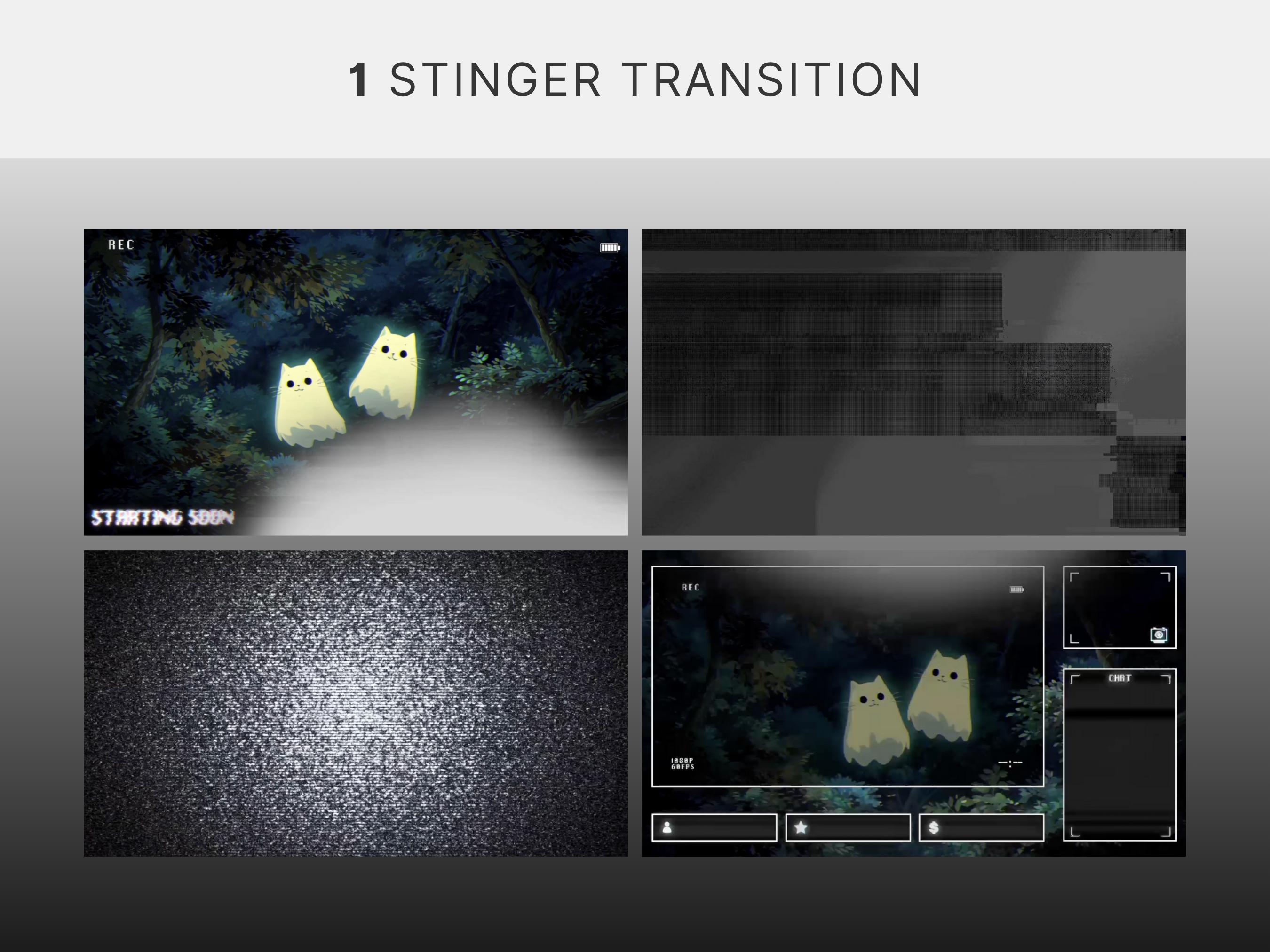 Ghost Cat Stream Pack Halloween Twitch Overlay Animated Retro Stream ...