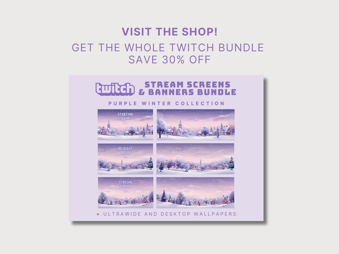 Purple Christmas Animated Stream Screen Purple Winter Twitch Stream ...