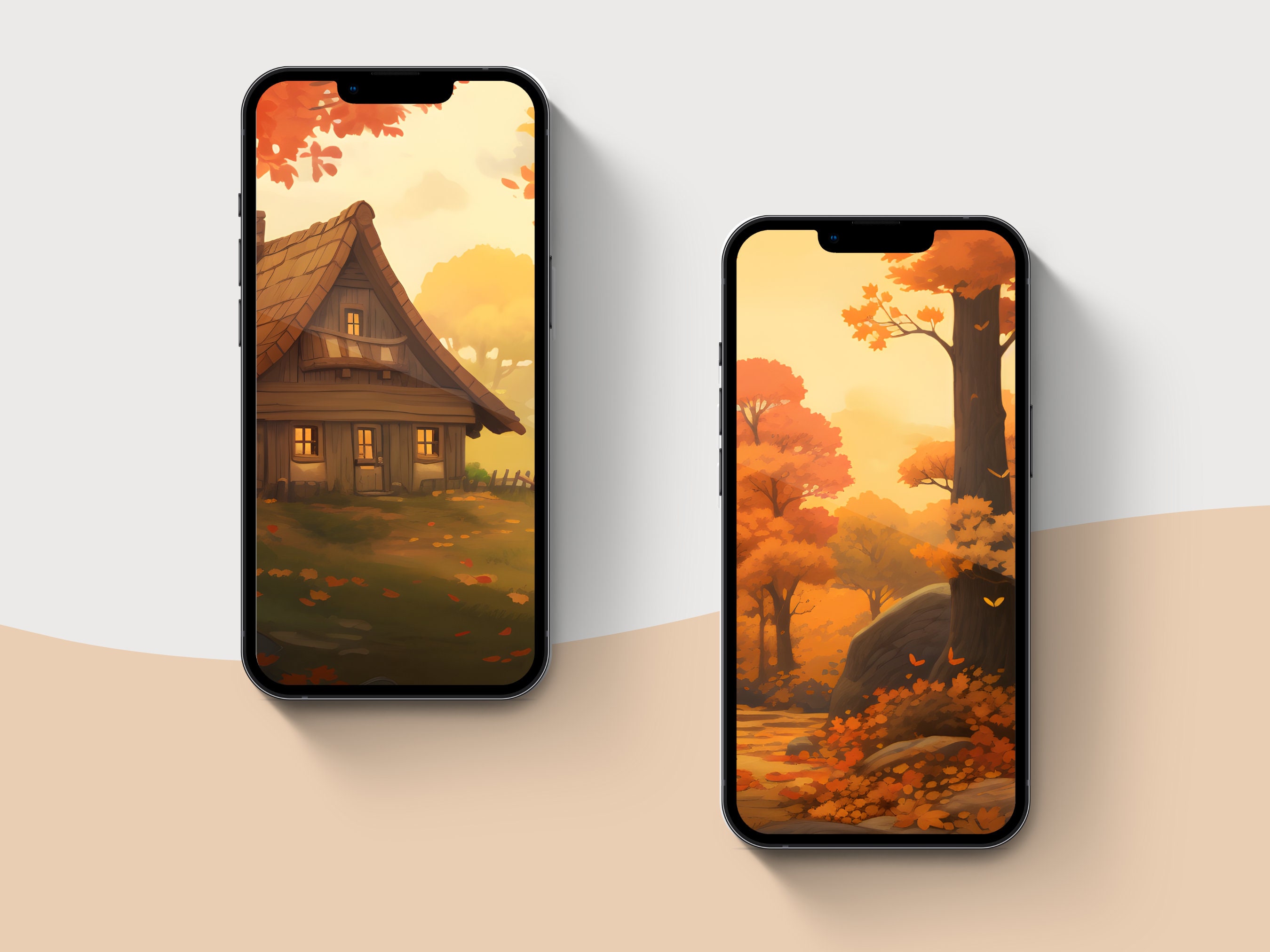 Studio Ghibli Inspired Autumn iPhone Wallpaper Fall Season - Etsy