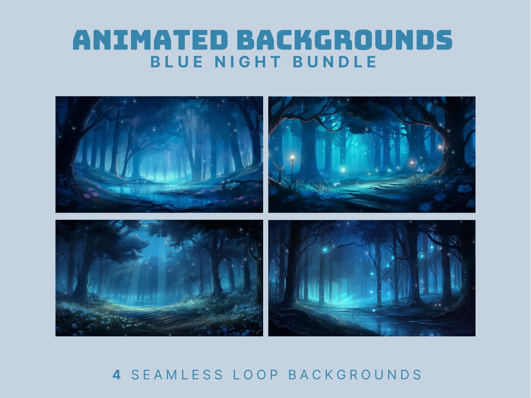 Vtuber Animated Background Blue Twitch Animated Vtuber Overlay Blue ...