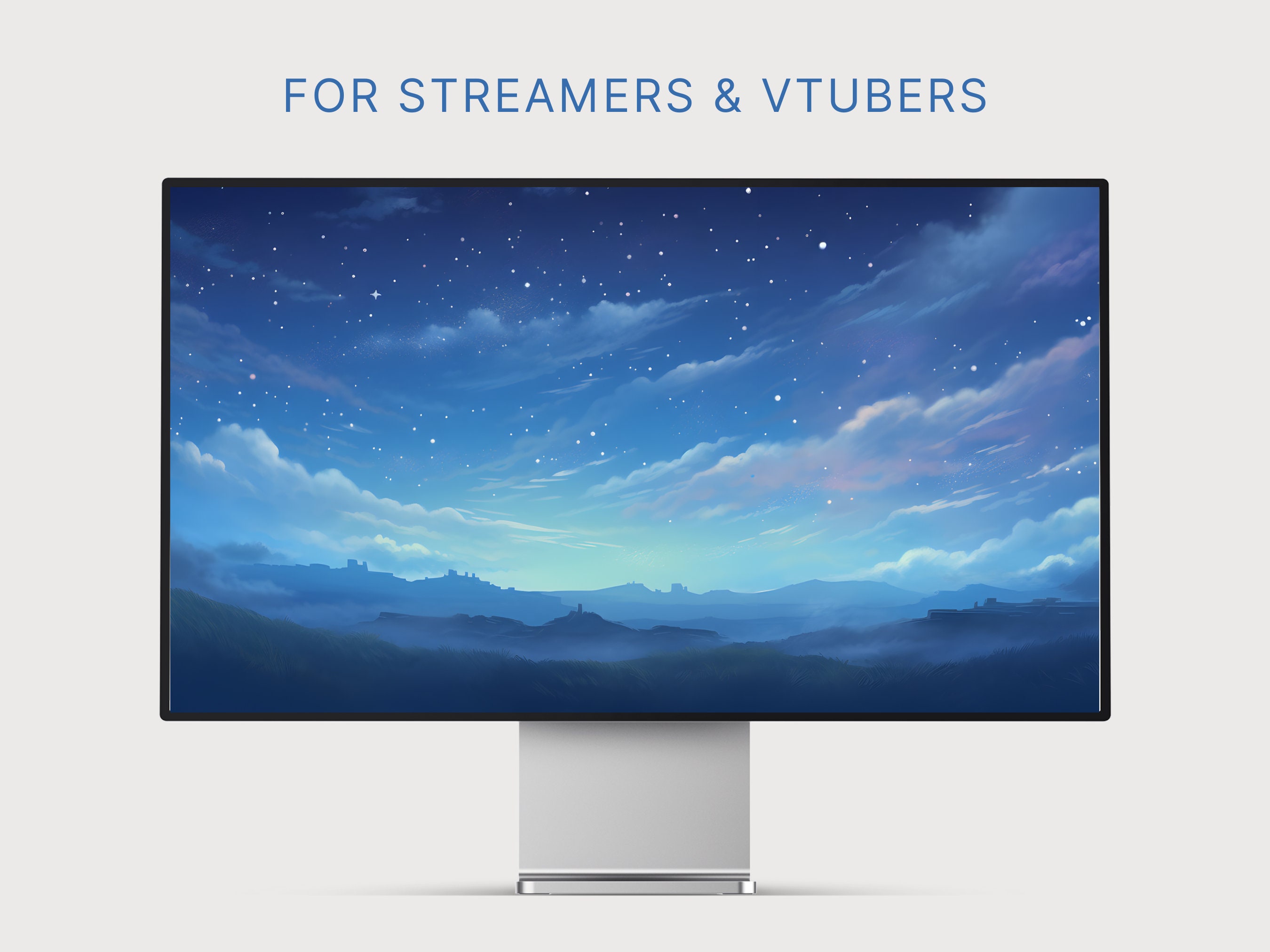 Blue Twitch Overlay Blue Vtuber Animated Background Twitch Blue Sky ...