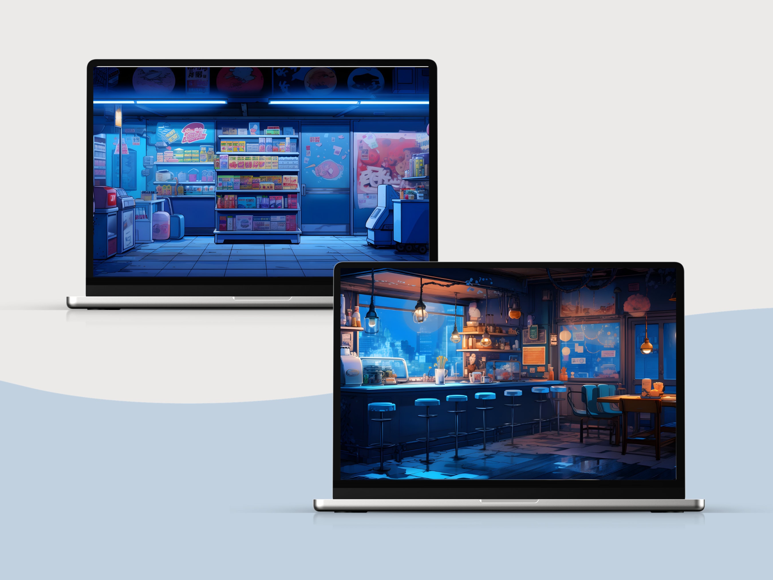 Lofi Wallpaper Blue Lofi Anime Desktop Wallpaper Vaporwave - Etsy Australia