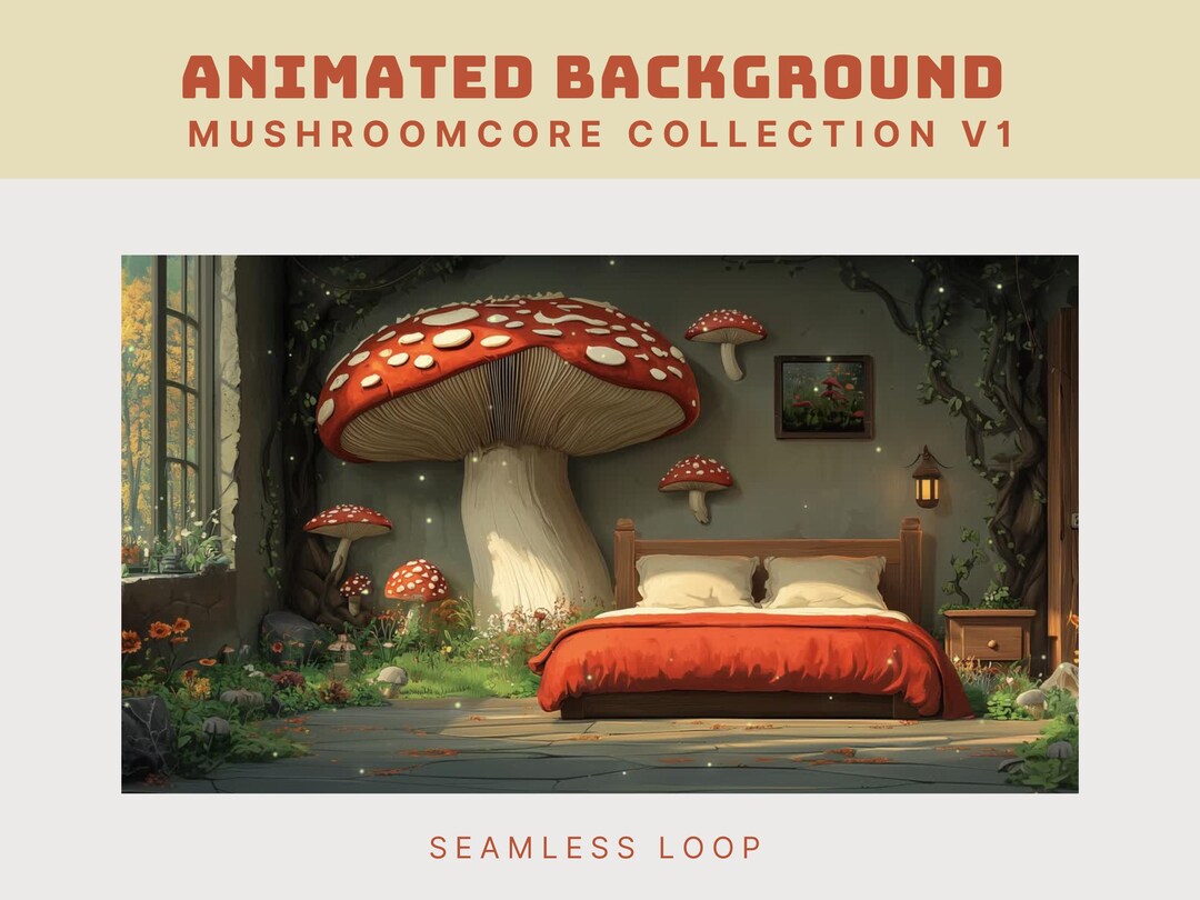 Cozy Bedroom Animated Background Cottagecore Vtuber Overlay Twitch Cozy ...