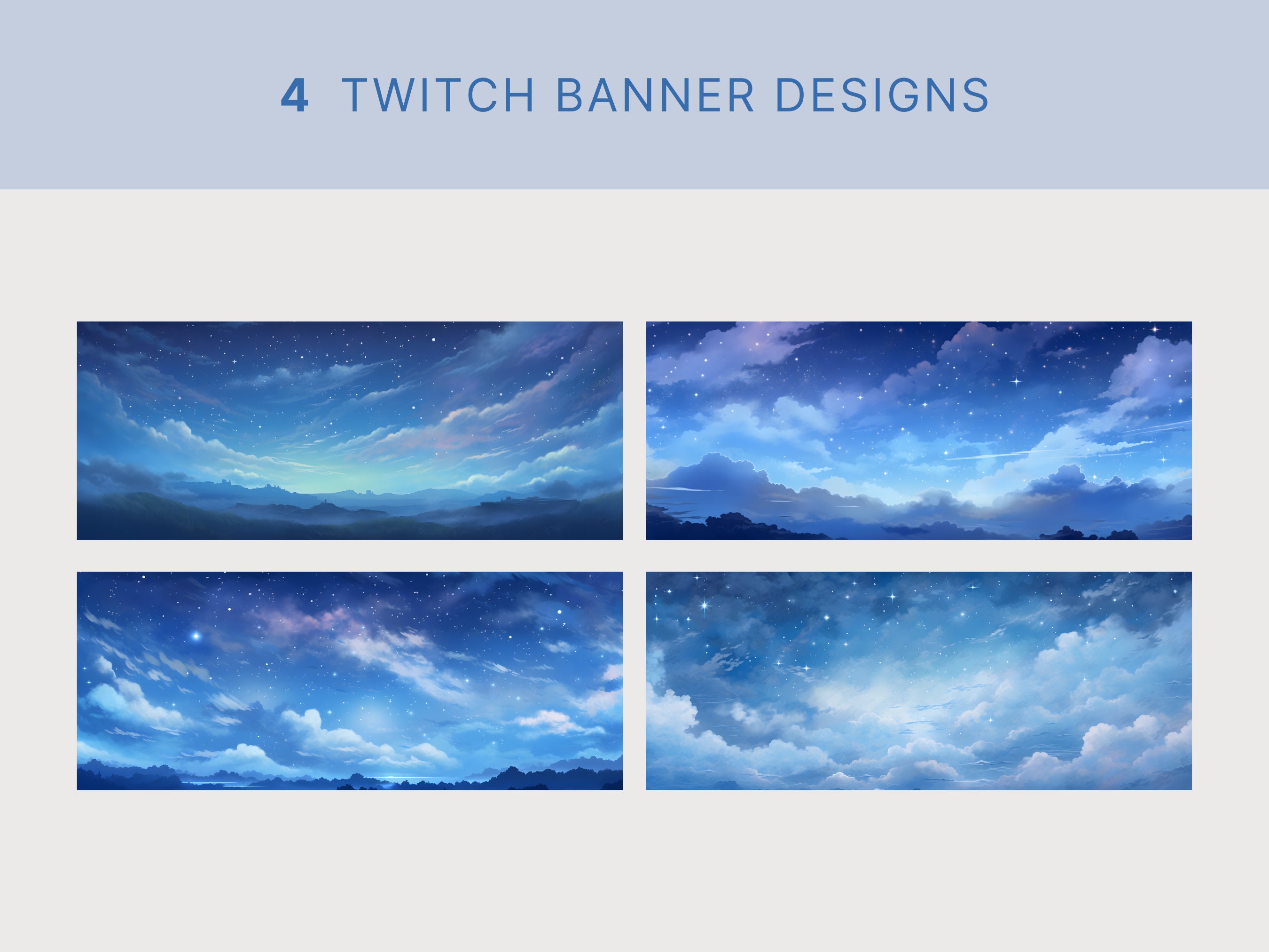 Blue Animated Stream Screen Blue Sky Twitch Stream Screen Blue Twitch ...