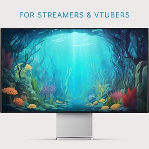 Vtuber Animated Ocean Background Sea Animated Stream Background Blue ...