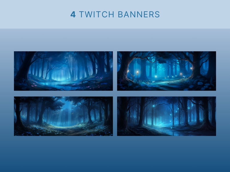 Cozy Twitch Overlay Blue Stream Package Animated Vtuber Background ...
