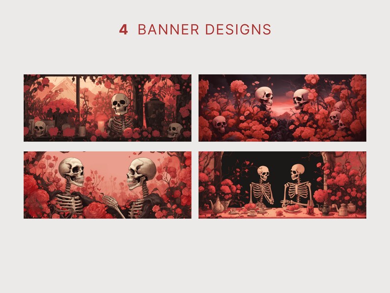 Gothic Valentine Twitch Banner Dark Valentines Overlay Twitch Goth ...