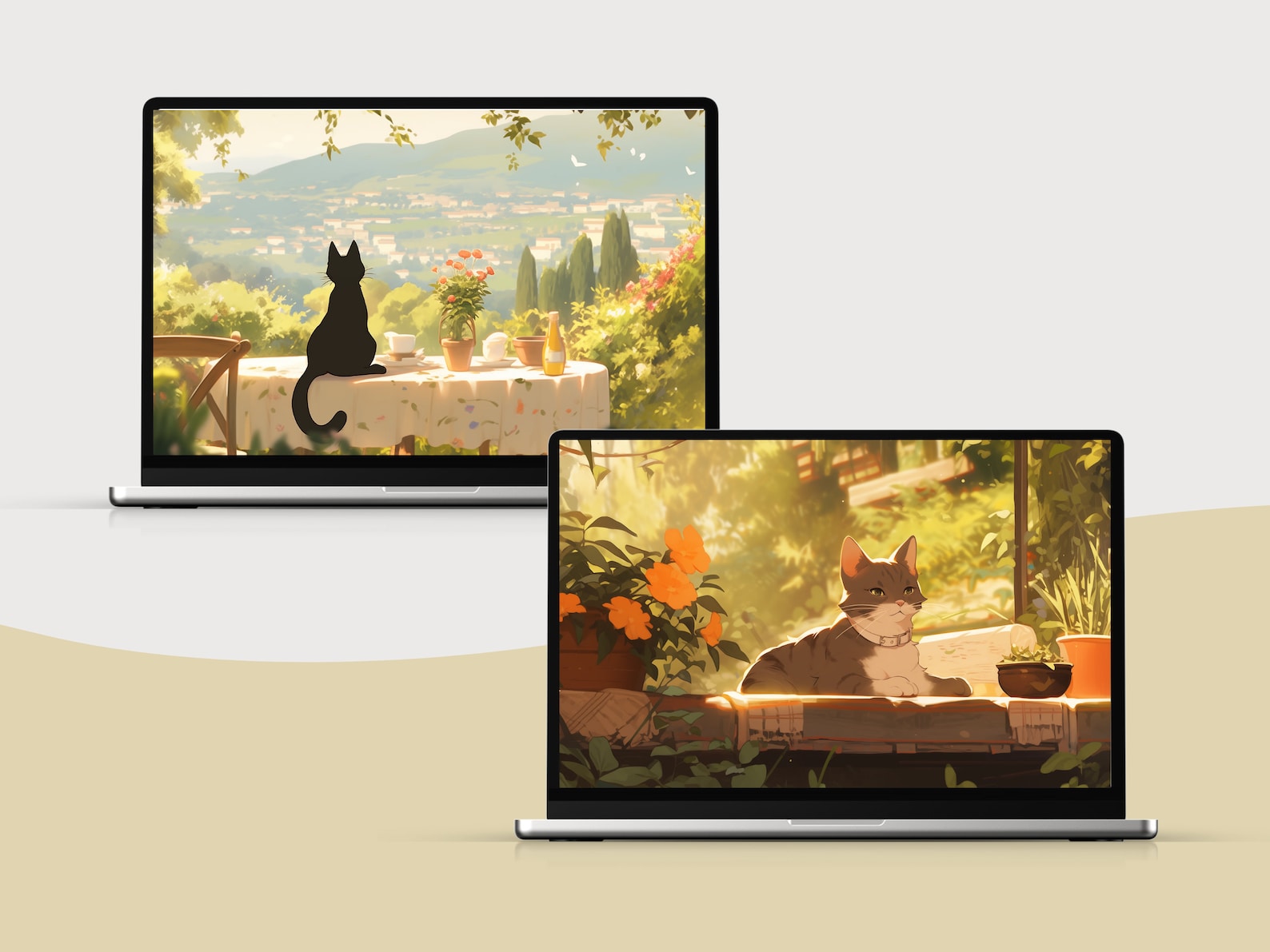 Cozy Cat Wallpaper Cute Cottagecore Wallpaper Kawaii Cat Desktop ...