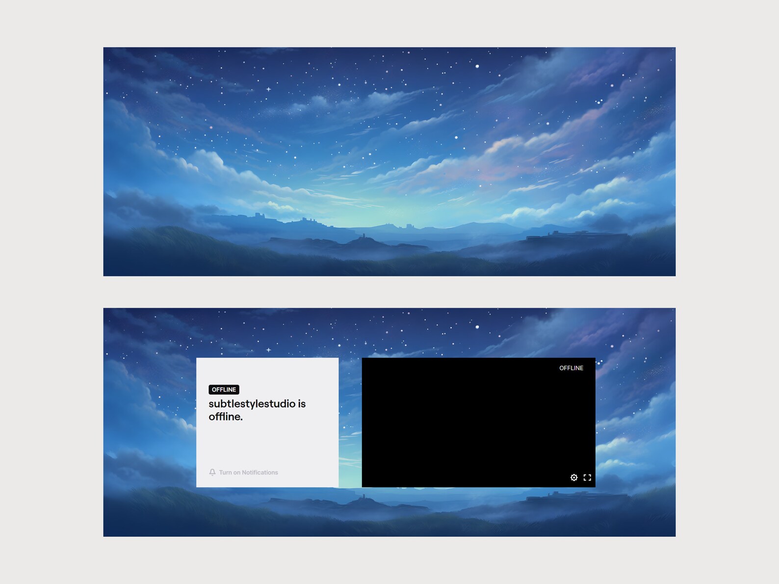 Blue Twitch Stream Banner Studio Ghibli Twitch Banner Blue Night Stream ...