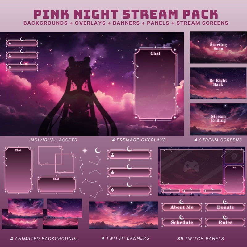 Pink Twitch Overlay - Etsy
