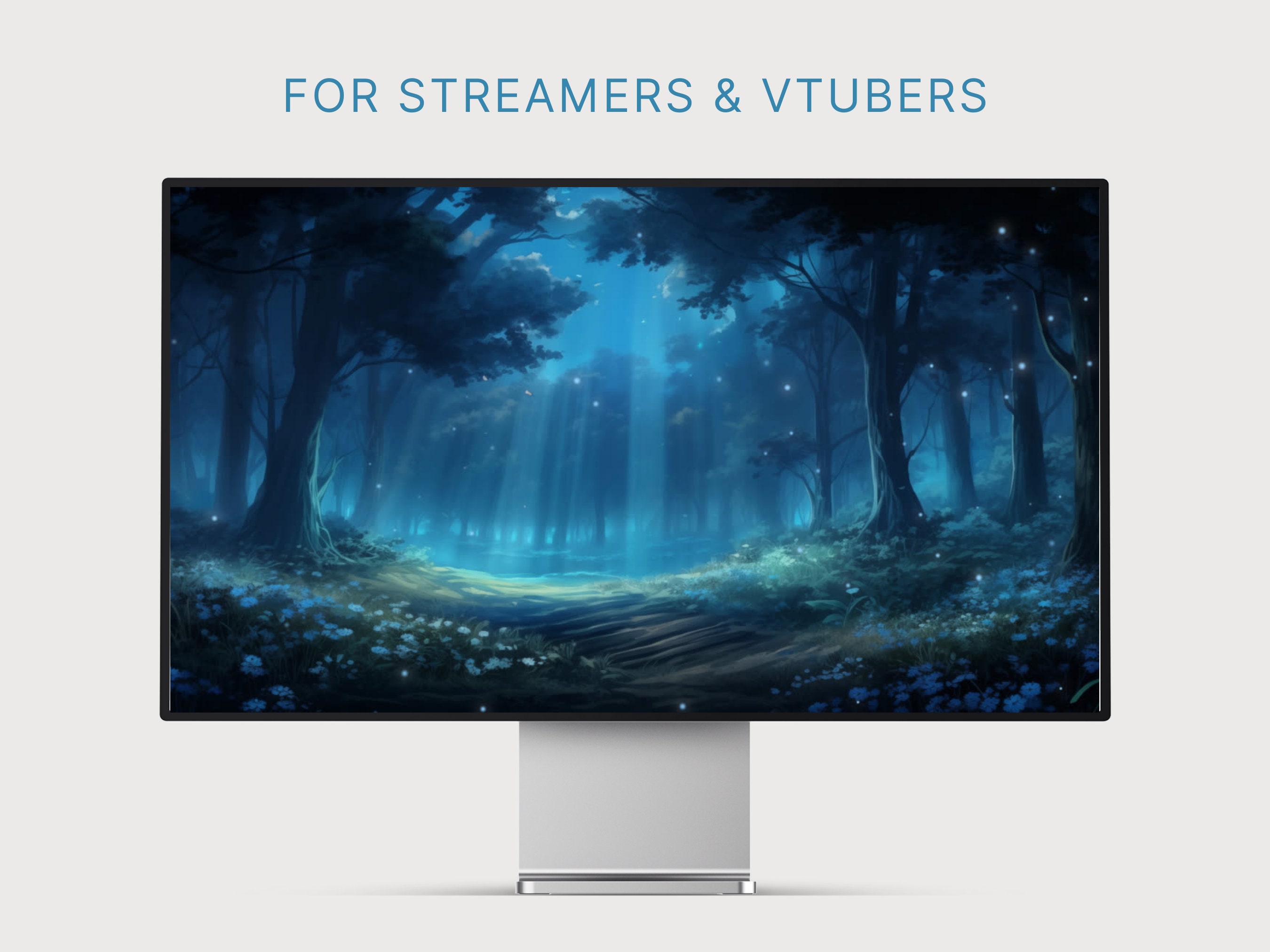 Animated Vtuber Background Blue Twitch Overlay Blue Forest Stream ...