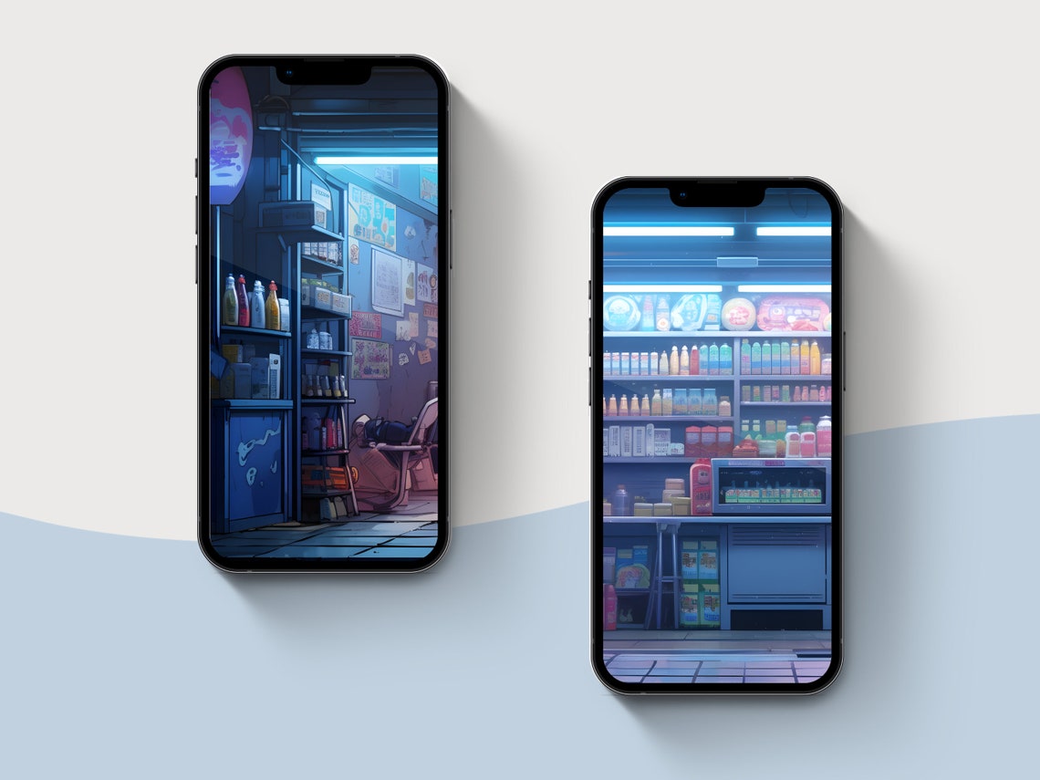IPhone Lofi Wallpaper Blue Lofi Wallpaper Blue Anime Wallpaper - Etsy
