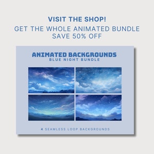 Blue Twitch Overlay Vtuber Animated Background Blue Sky Overlay ...