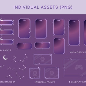 Purple Twitch Overlay Animated Vtuber Background Galaxy Purple Cloud ...