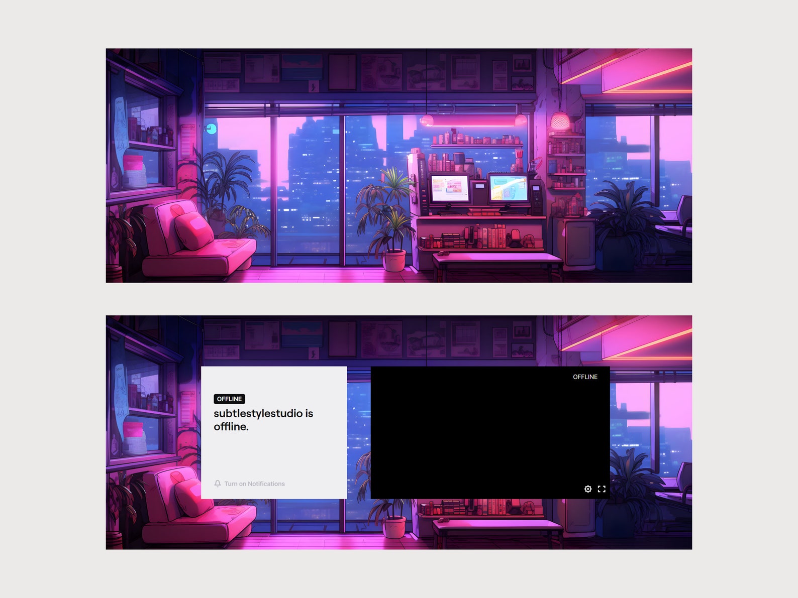 Pink Lofi Twitch Stream Banner Anime Lofi Twitch Banner Pink Anime ...