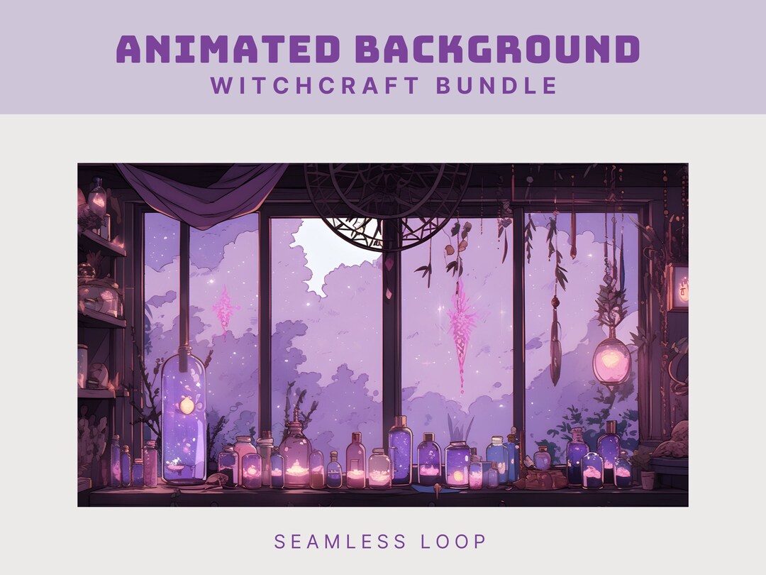 Fundo animado roxo vtuber fundo animado bruxa fluxo de fundo animado ...