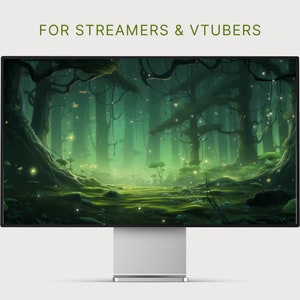 Cozy Vtuber Background Green Twitch Overlay Animated Background ...