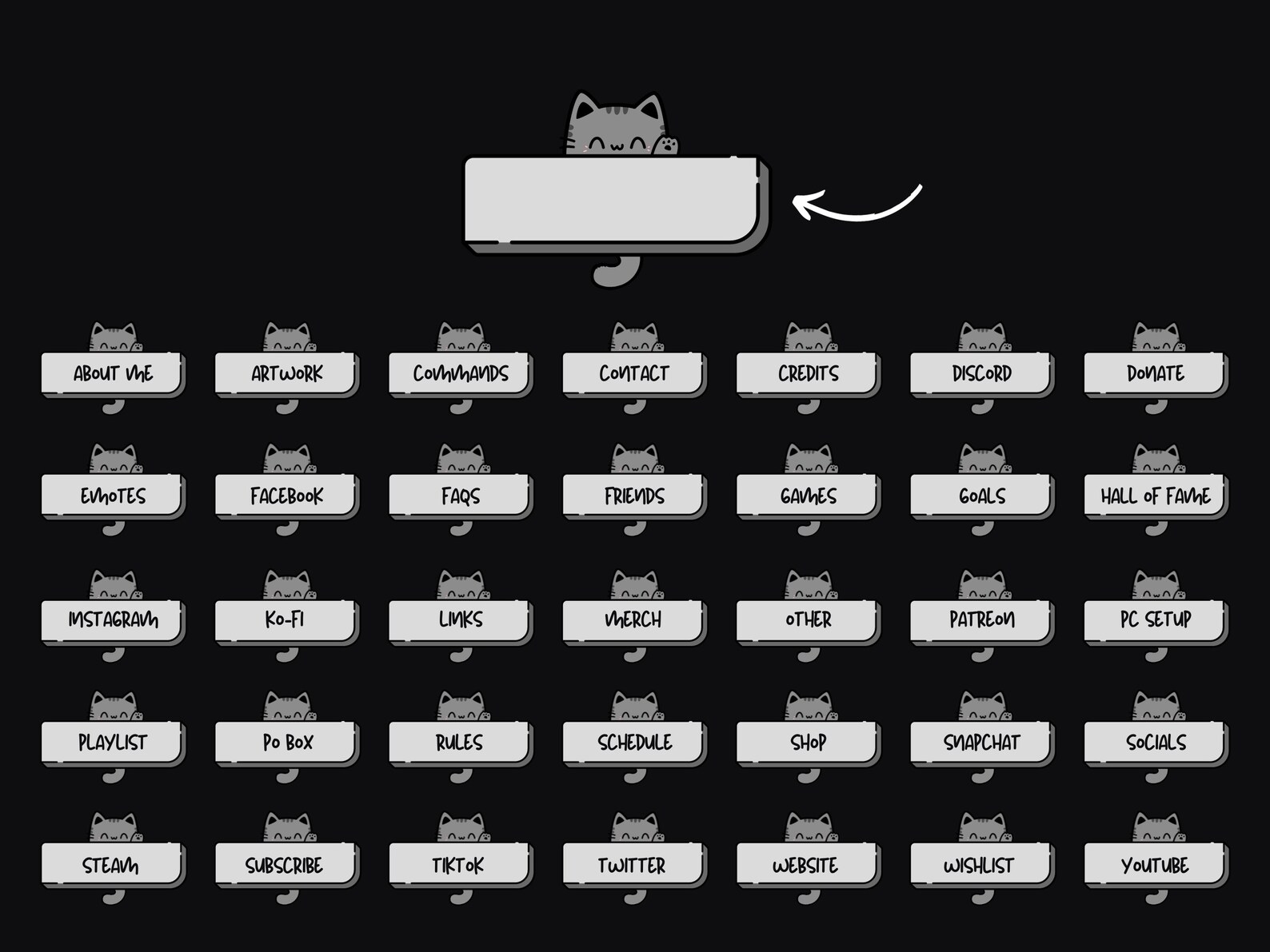 Cat Twitch Panels Cute Twitch Panels Kawaii Twitch Panels Cat Stream ...