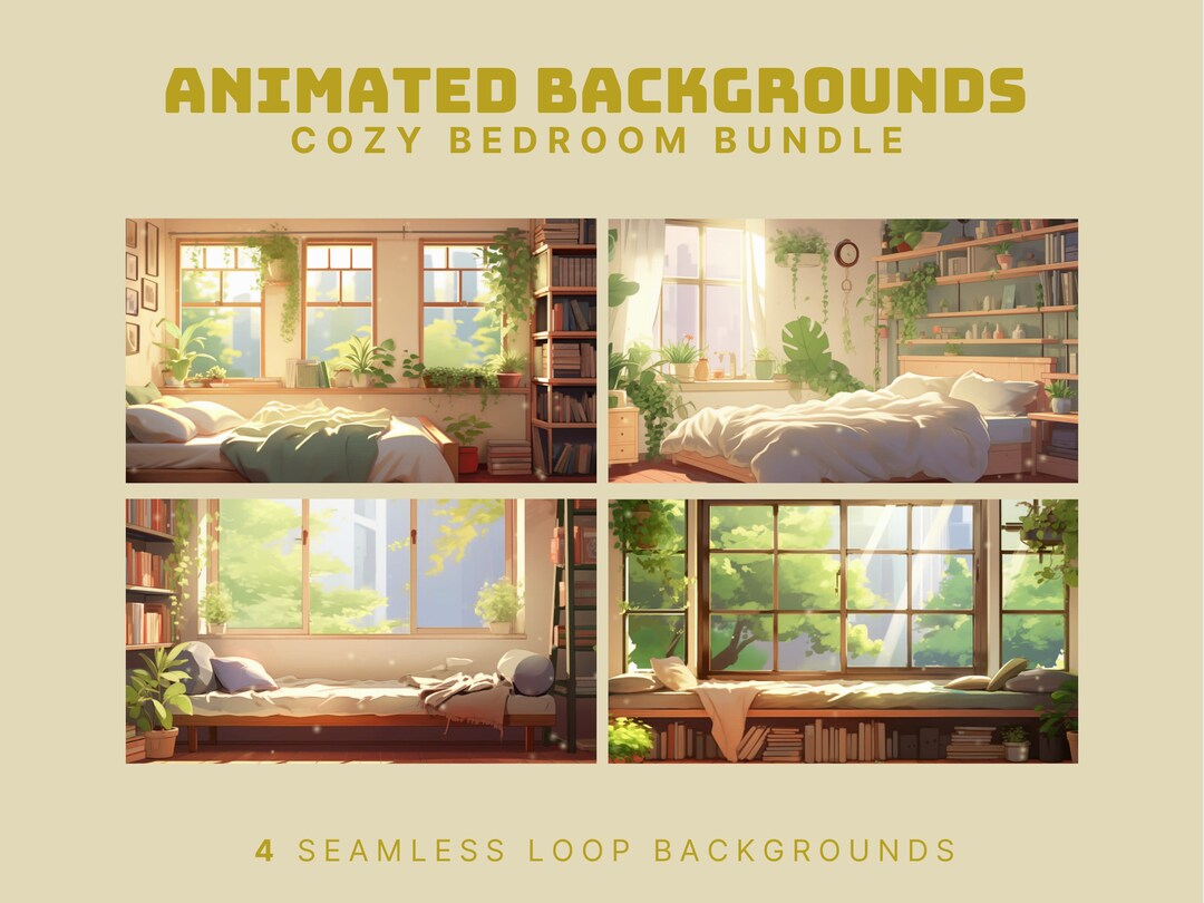 Cozy Animated Background Vtuber Bedroom Animated Twitch Overlay Cozy ...