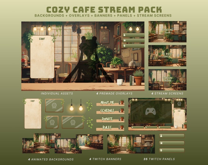 Cozy Animated Background Lofi Cafe Vtuber Background Cafe Stream ...