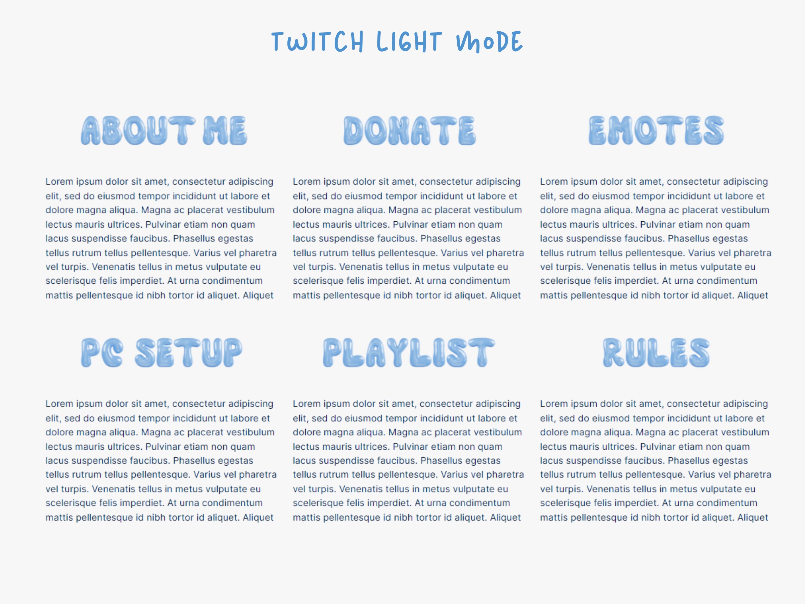 Blue Twitch Panels Y2k Pastel Blue Panels Twitch Overlay Cute Blue ...