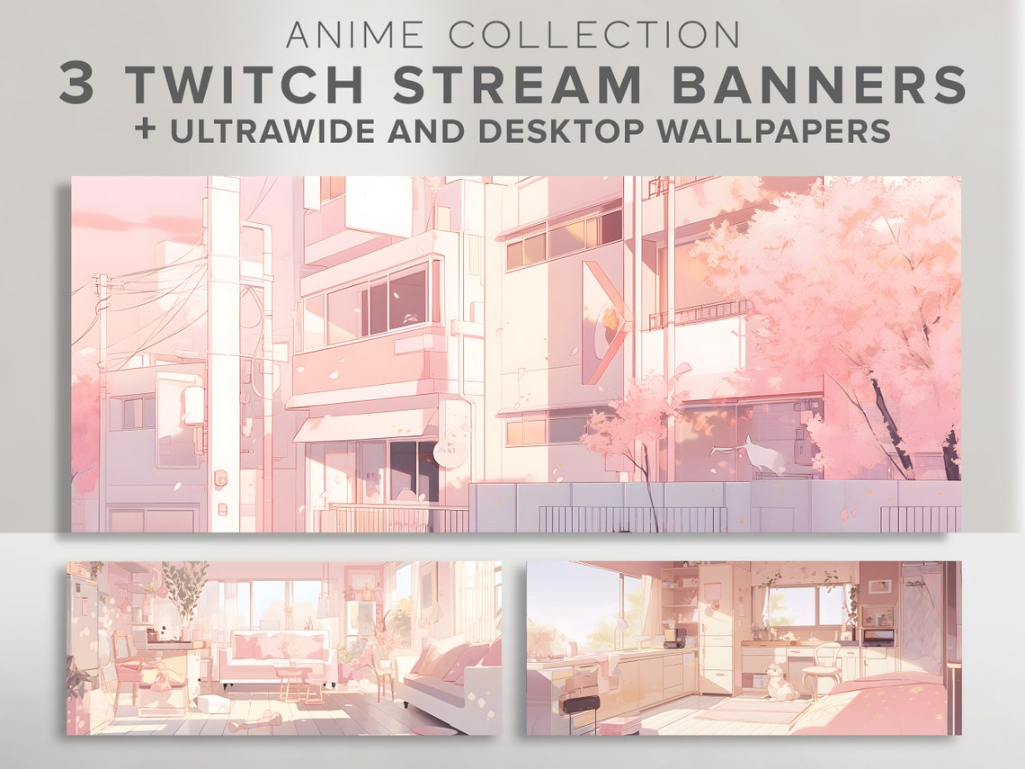 Pink Twitch Banner Aesthetic Anime Wallpaper Pink Stream - Etsy