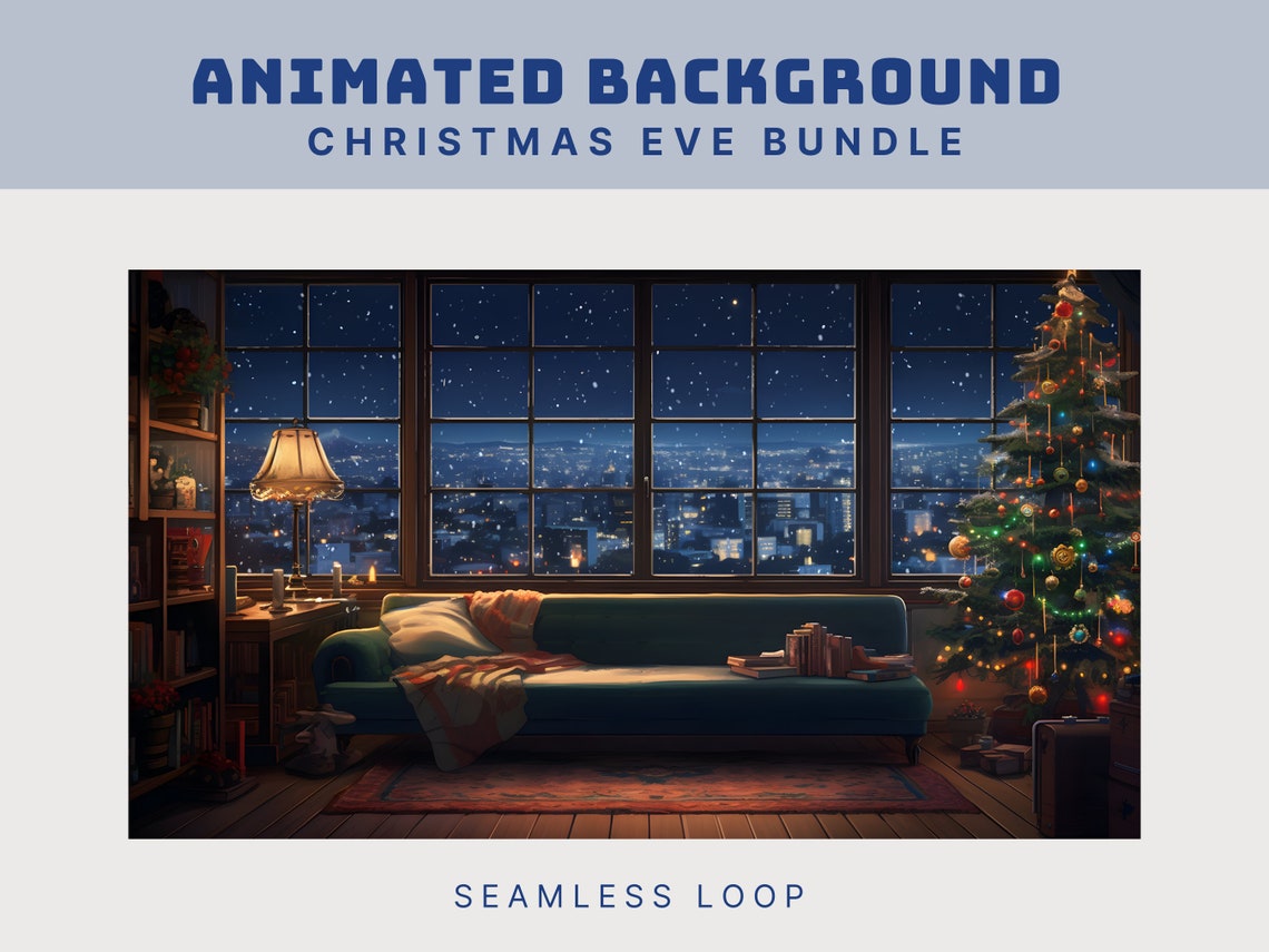 Cozy Winter Animated Background Twitch Vtuber Christmas Background Lofi ...