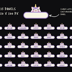 Purple Twitch Panels Cute Twitch Panels Kawaii Stream Panels Unicorn ...