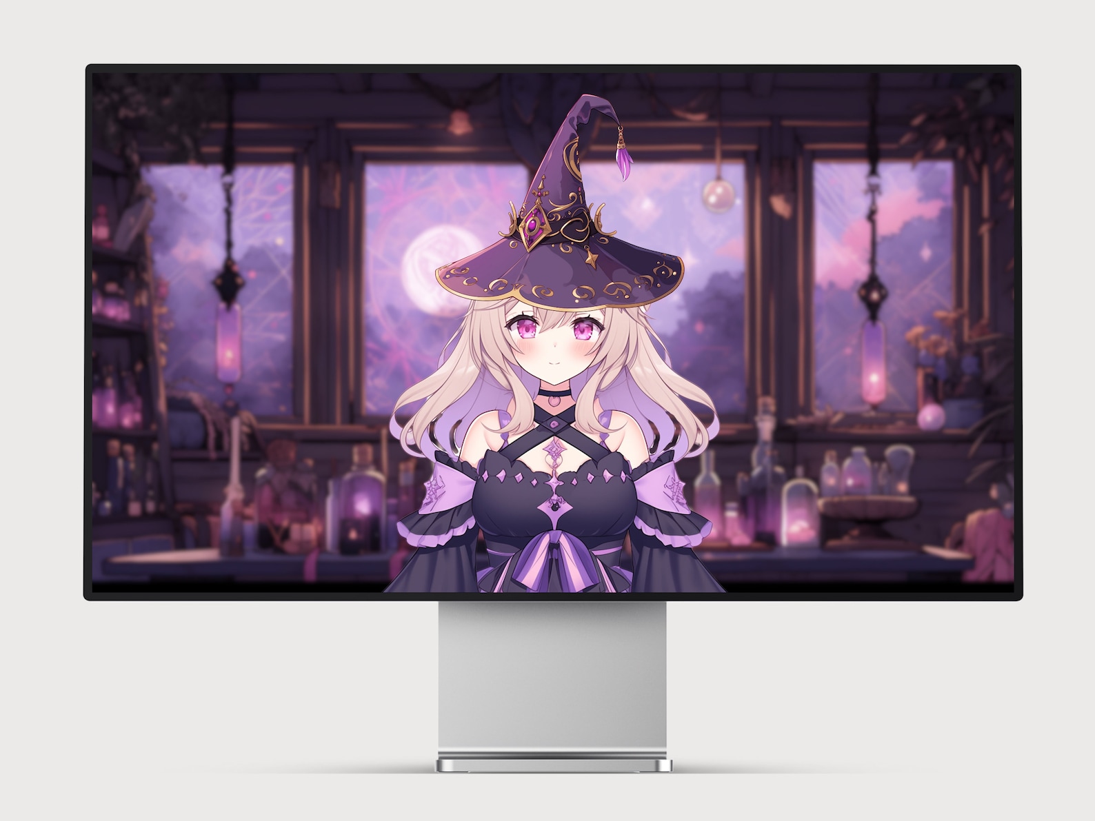 Vtuber Witch Hat Asset Purple Overlay Twitch Hat Purple Vtuber Assets ...