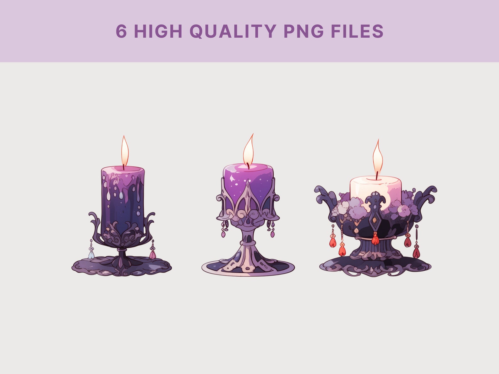 Vtuber Witch Candle Asset Purple Overlay Twitch Vtuber Decor Candle ...