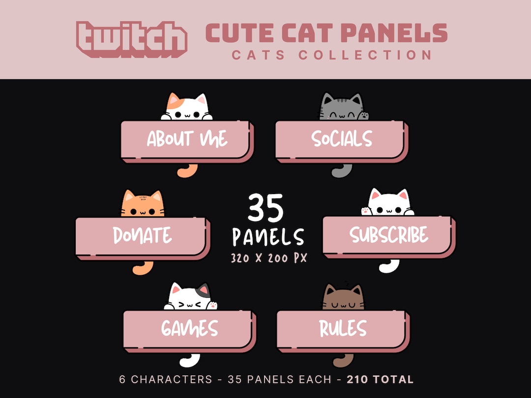 Pink Twitch Panels Cat Twitch Panels Cute Twitch Panels Pink Stream ...